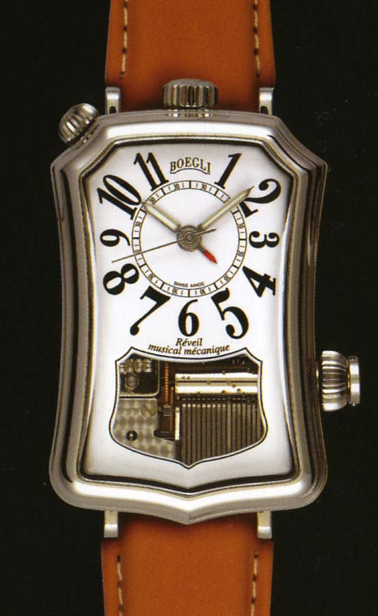 Boegli Swiss Musical Watch "Baroque" with Stainless Case
